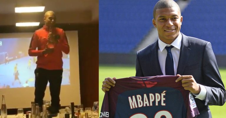 WATCH: Kylian Mbappe Undergoes PSG Initiation By Singing Into Water Bottle