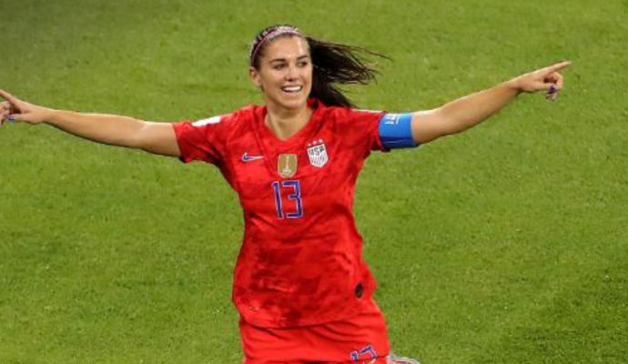 WATCH: Alex Morgan trolls England with tea sipping celebration