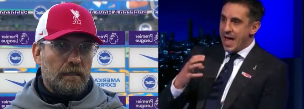 VIDEO: Gary Neville Calls Out Jurgen Klopp Over Hectic Fixture Schedule VIDEO: Gary Neville Calls Out Jurgen Klopp Over Hectic Fixture Schedule