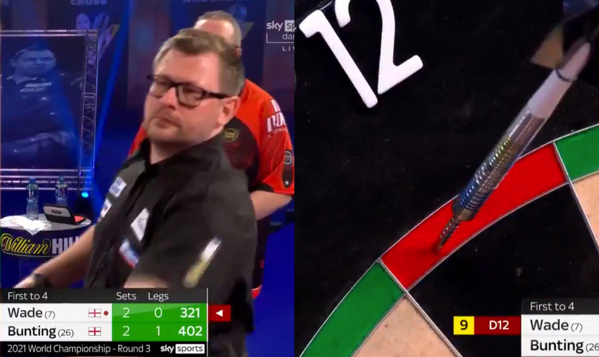 Video: James Wade hits nine darter at 2021 World Darts Championship