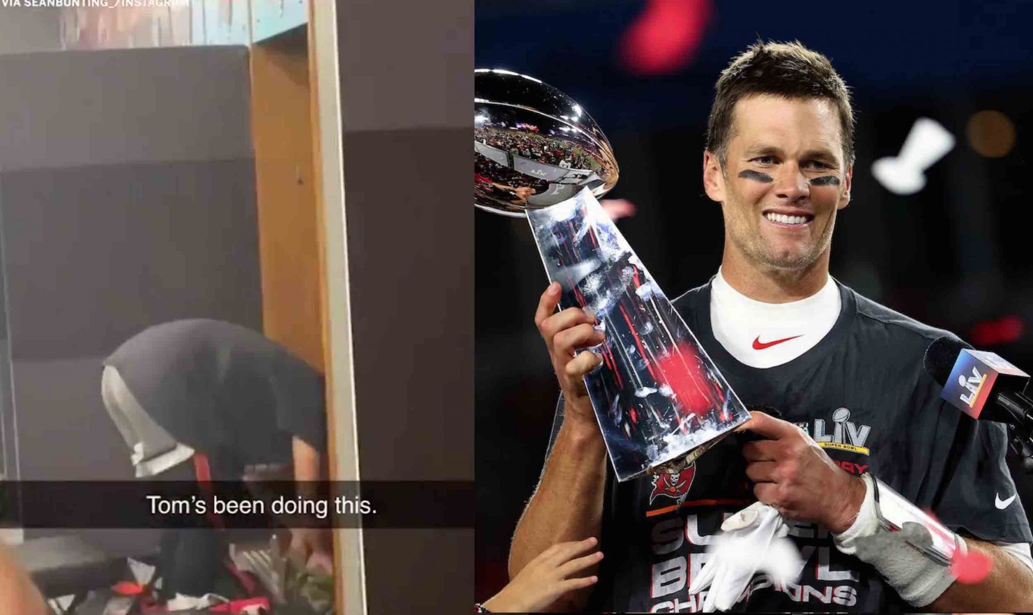 Video: You won't believe what Tom Brady was doing in the winners locker ...