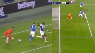 (Video) Mateta destroys the Brighton keeper with filthy back heel goal