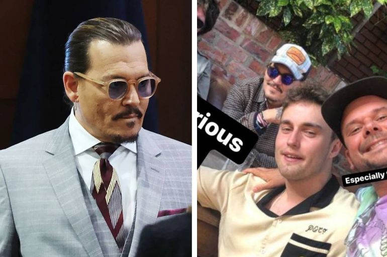 Johnny Depp drinks with Sam Fender after winning Amber Heard case