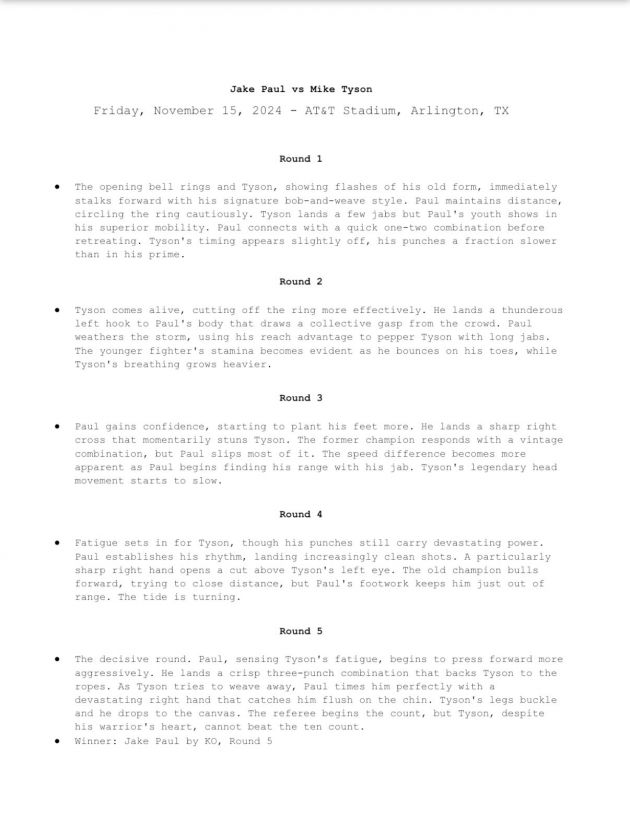 🚨 Jake Paul vs. Mike Tyson 'script' leaked on social media