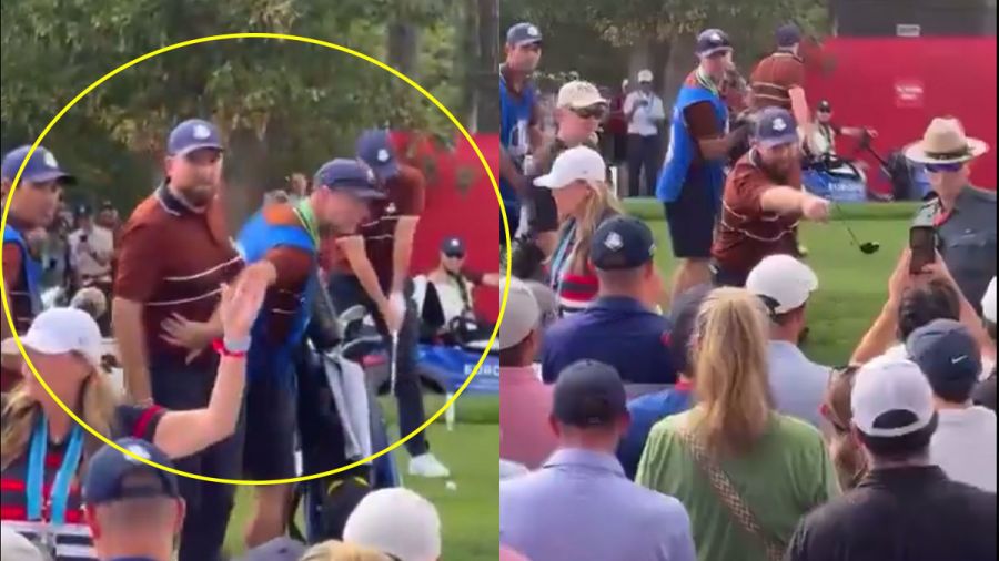 🚨Shane Lowry had to be held back from launching himself into the crowd
